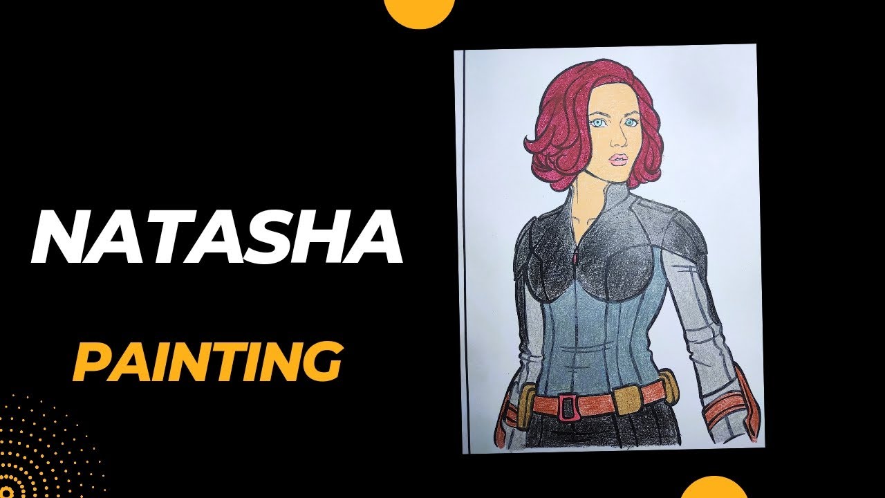 natasha avenger painting. fun crayons oil pastels kids - YouTube