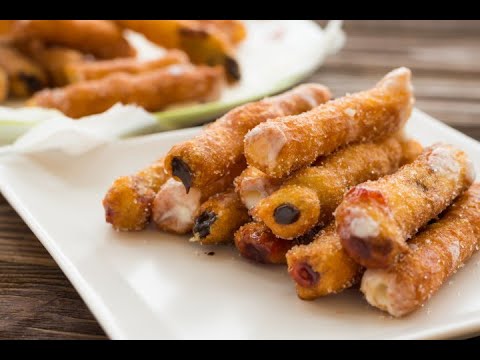 Churros filled with chocolate and jam! - YouTube