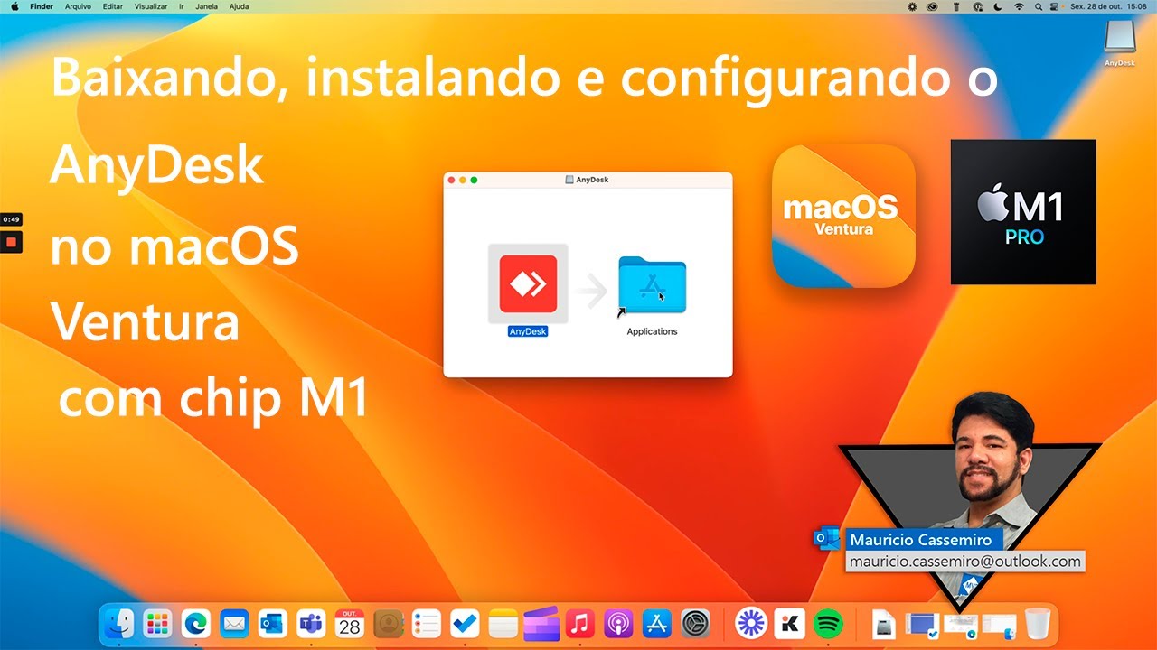 Baixando, instalando e configurando o AnyDesk no macOS Ventura com chip ...