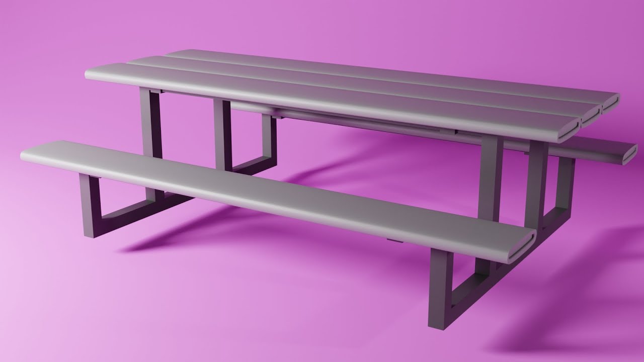 Modelling a Metal Lunch Bench in Blender 2.8 - YouTube