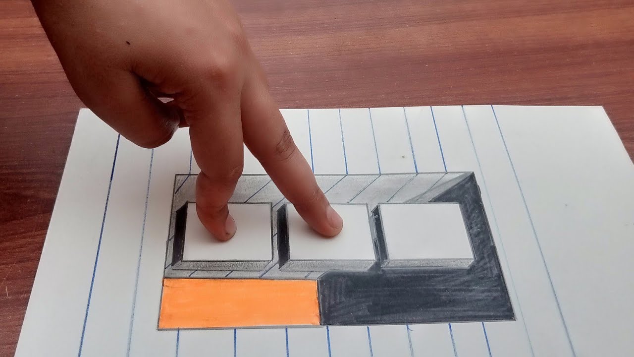 EASY 3D DRAWING ON PAPER - HOW TO DRAW 3D ART - YouTube