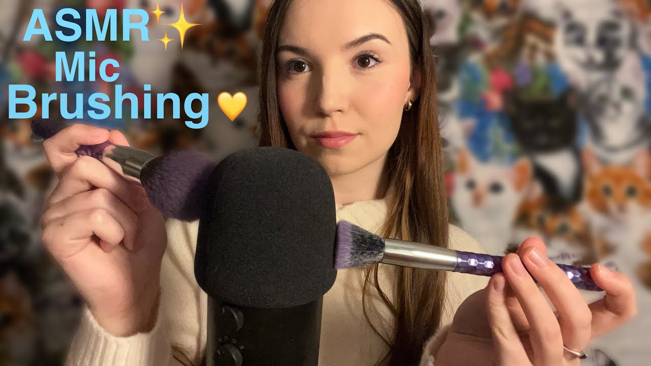 ASMR Mic Brushing Away Your Worries Cozy Soft Whispers & Gentle Face Brushing for Deep ...