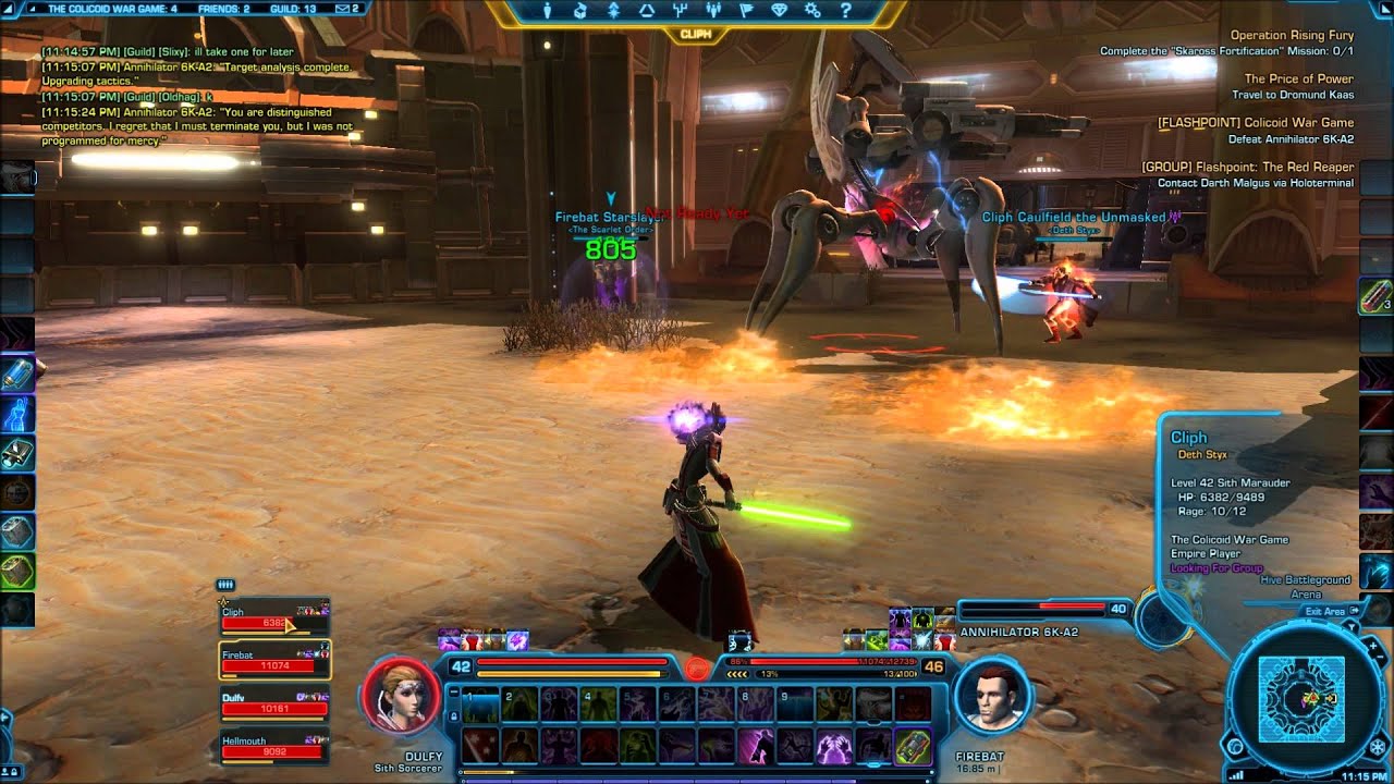 SWTOR Flashpoint Colicoid War games - Annihilator 6K-A2 - YouTube