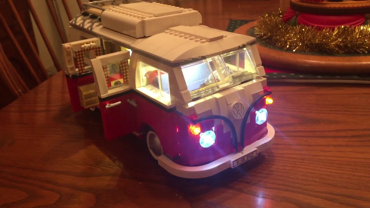 Quick Look: LEGO VW Bus Lighting Kit Installed - YouTube