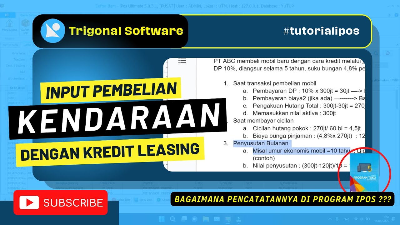 Cara Lengkap Input Pembelian Kendaraan dengan Kredit Leasing di Program IPOS 5 #tutorialipos # ...