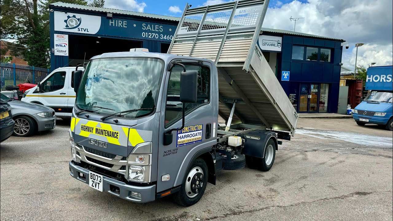 2023 (73) Isuzu Grafter N35.125 SWB Tipper - Grey - 4,853 miles - YouTube