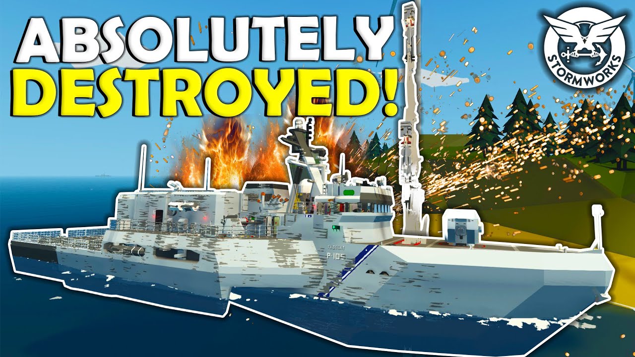 Tri-hull WARSHIP's Torpedo EXPLODES! - Stormworks Search and Destroy ...