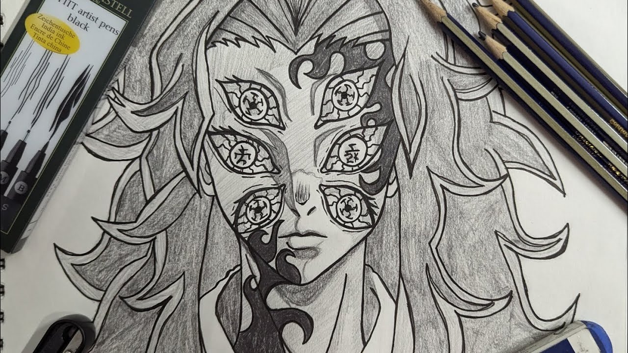 Drawing upper moon one kakushibo | watch me draw kakushibo from demon ...