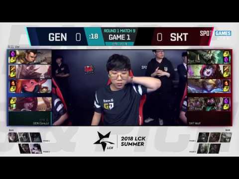GEN G vs SKT Game 1 - LCK Summer 2018 W1D4 - YouTube