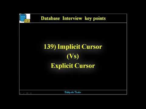 DB139. Implicit Cursor Vs Explicit Cursor - YouTube