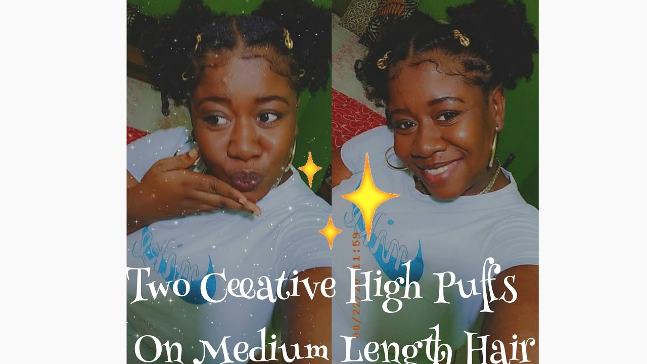 Two Creative High Puffs || On Medium length Natural Hair🤗 - YouTube