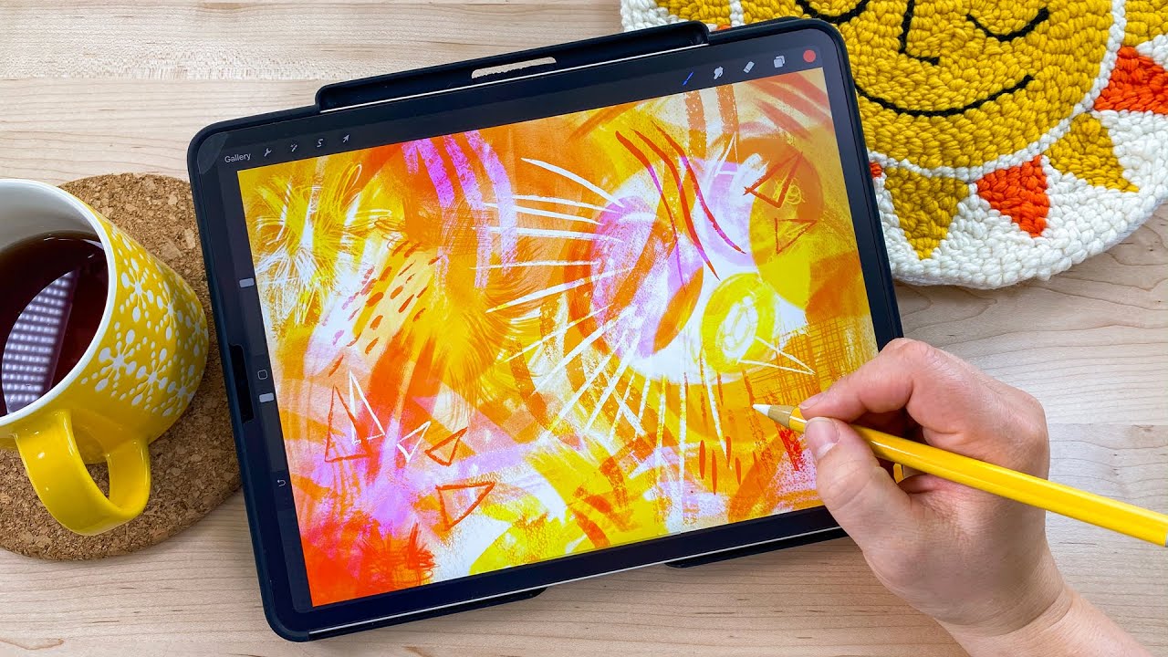 Abstract Drawing on iPad using Procreate - Stay Home and Draw - YouTube
