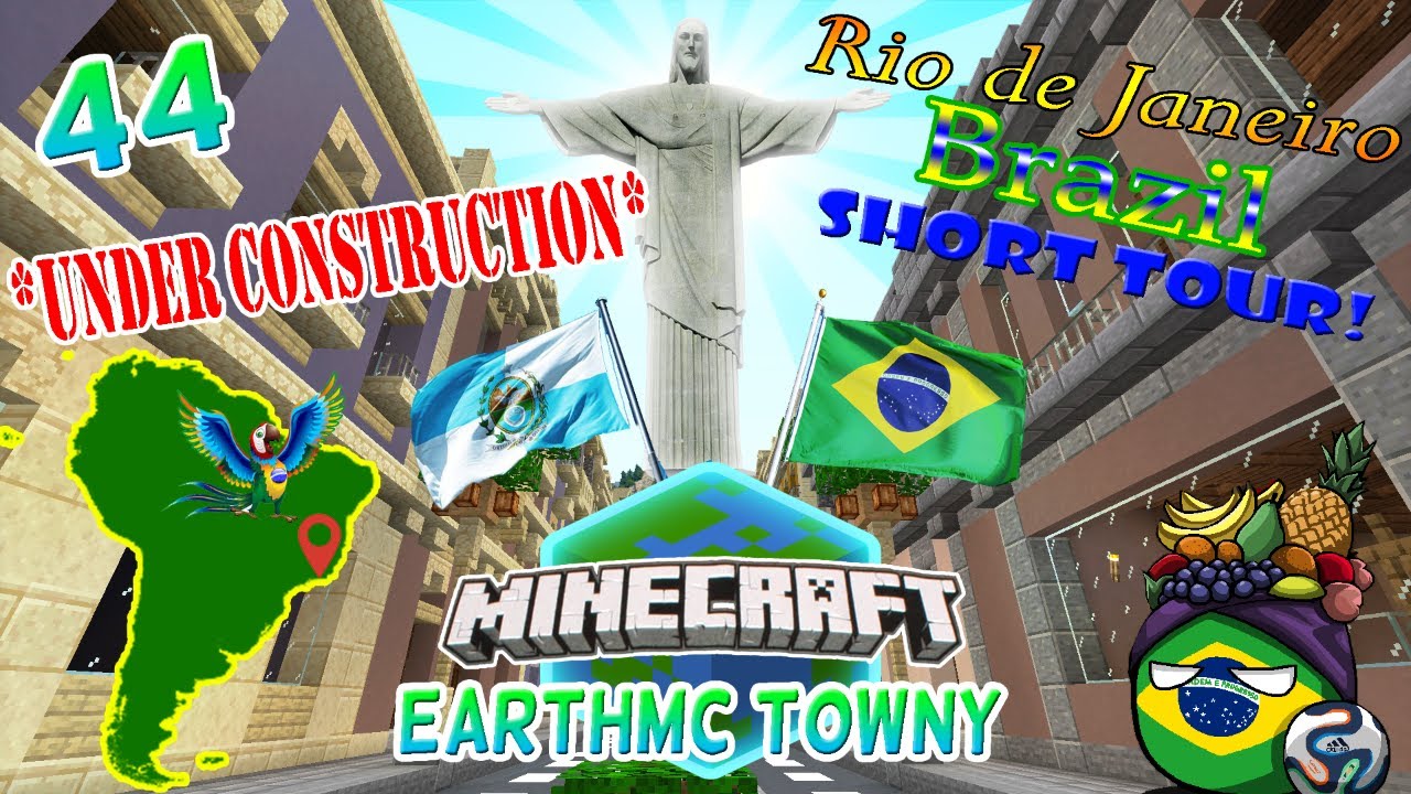 Rio de Janeiro, Brazil Short Tour! | Minecraft EarthMC Towny #44 - YouTube