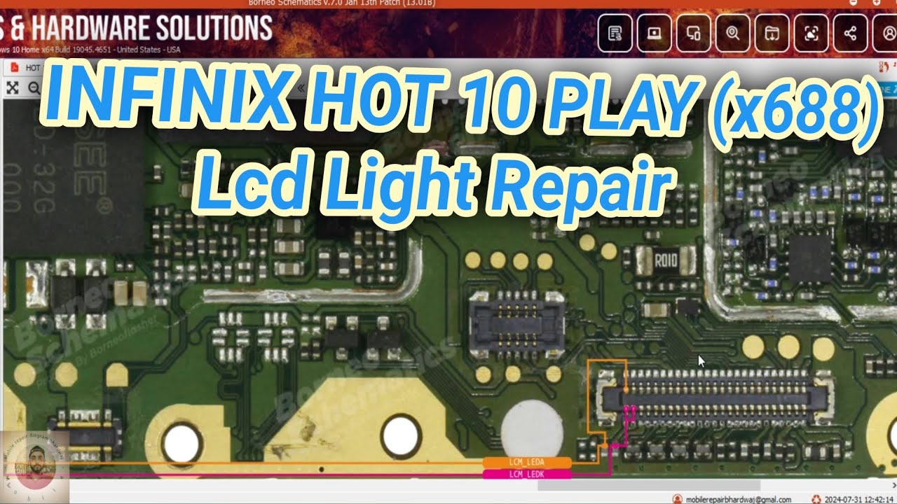 INFINIX HOT 10 PLAY (x688) Lcd Light Repair Solution Diagram - YouTube