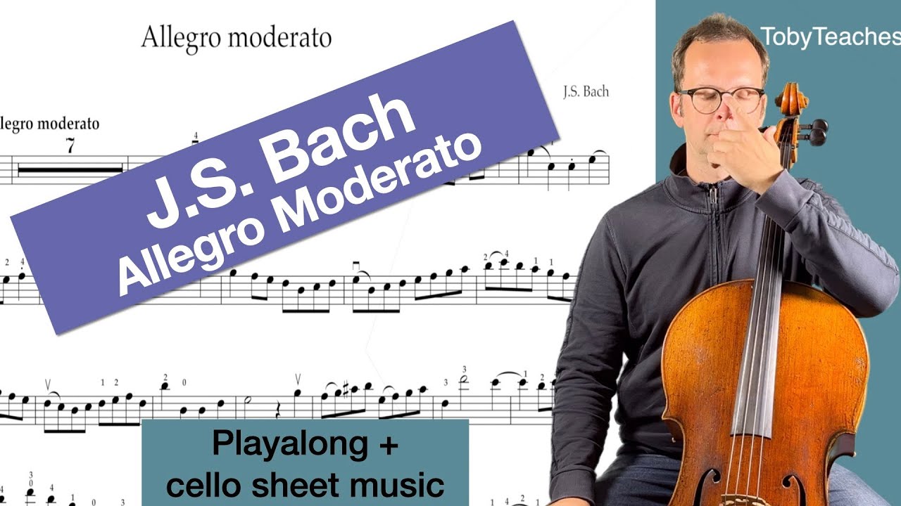 J.S. Bach Allegro Moderato Suzuki Cello Book 3| | Play Along from slow ...