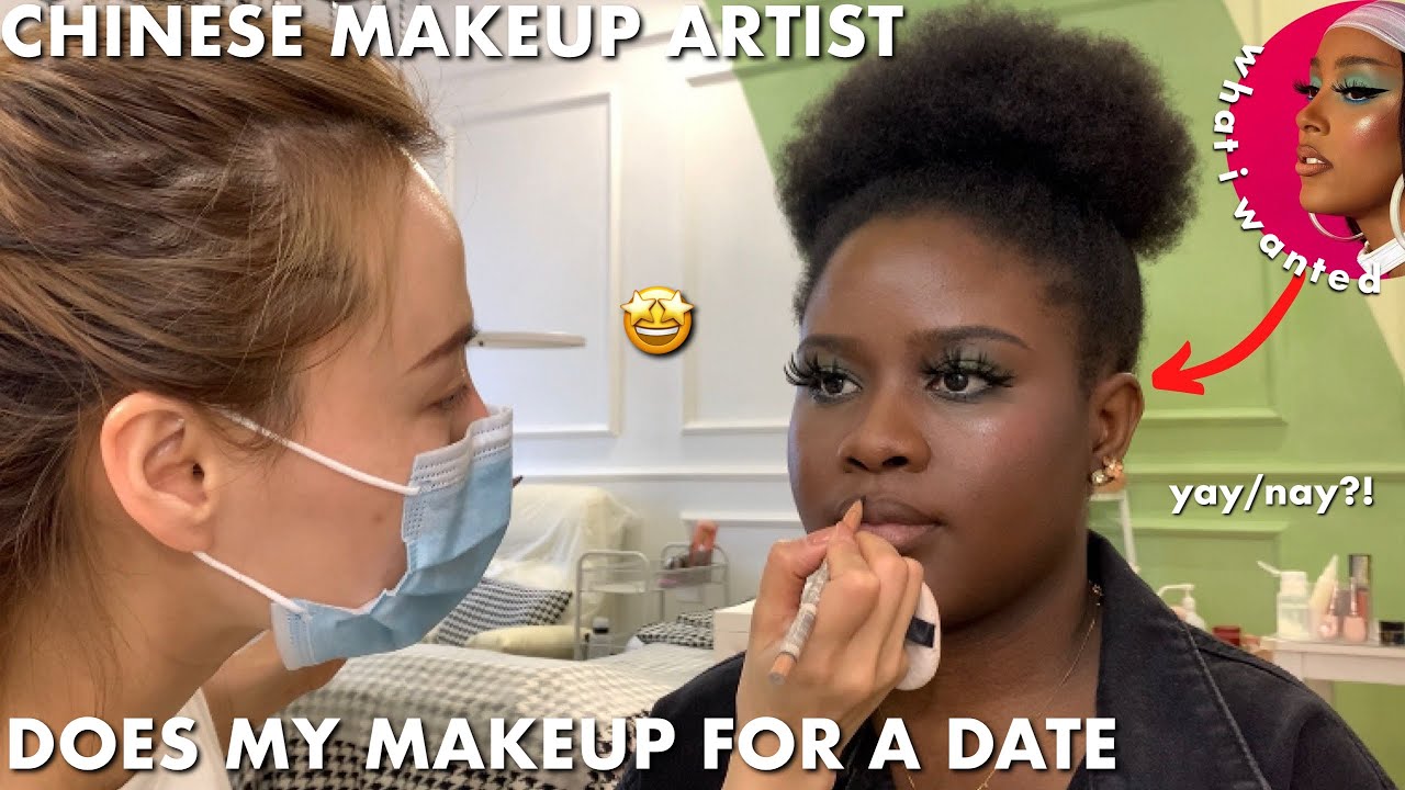 THE BEST REVIEWED CHINESE MAKEUP ARTIST DOES MY MAKEUP FOR A DATE 🤭🤩 ...
