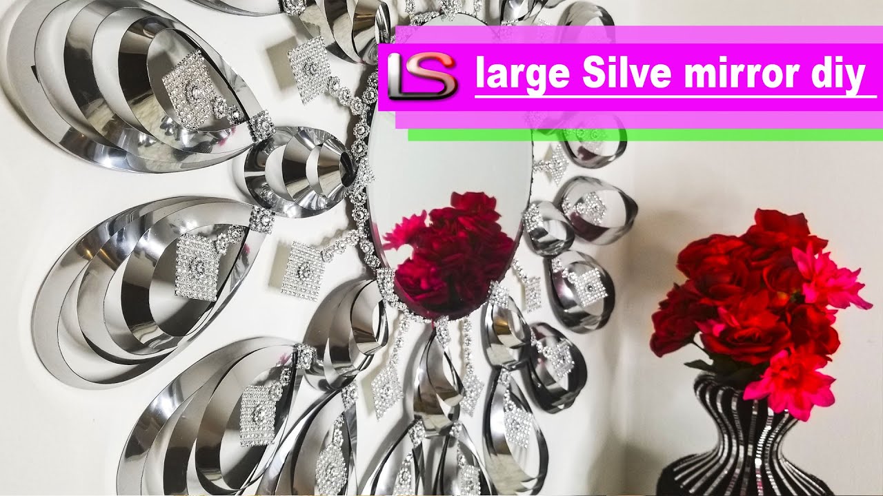 DIY Mirror Decor | Large Silver Mirror DIY - YouTube