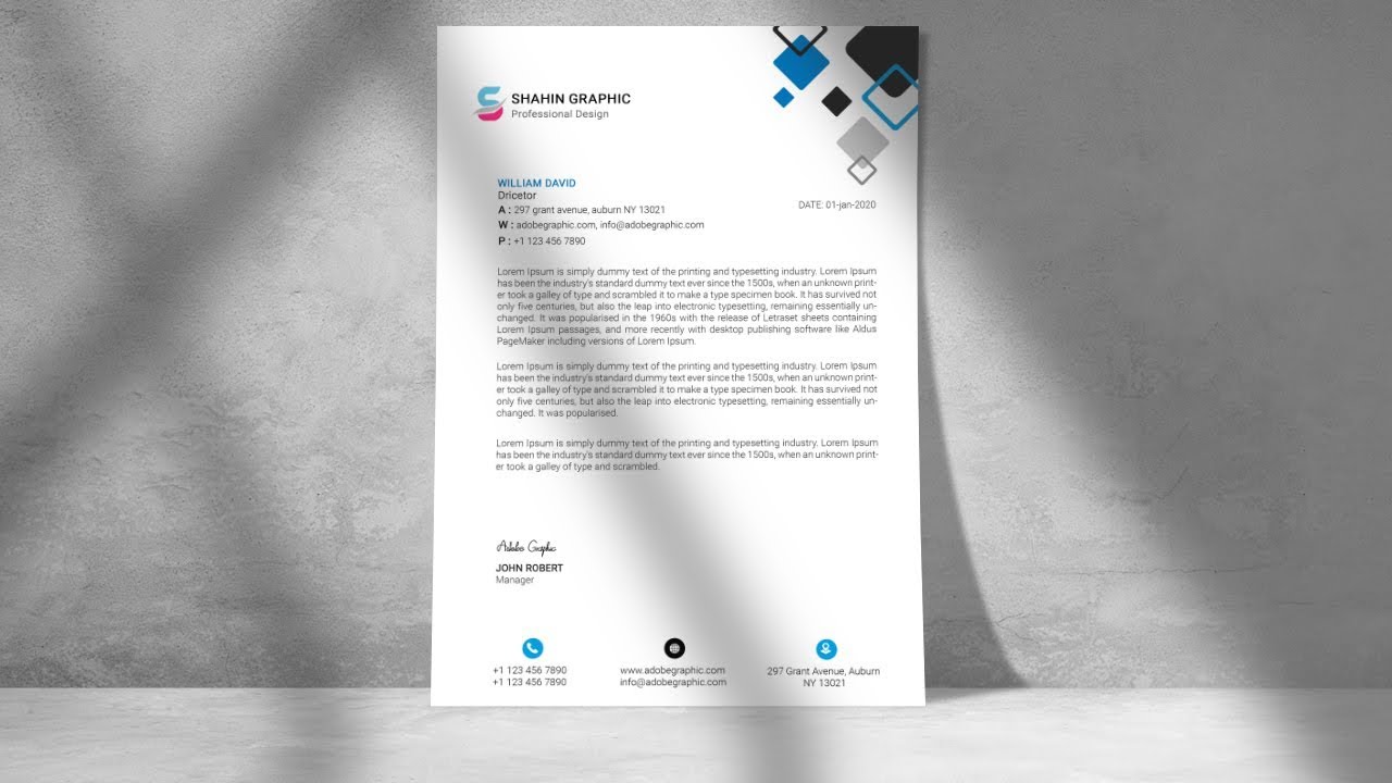 Sample Letterhead Design - Photoshop CC Tutorial - YouTube