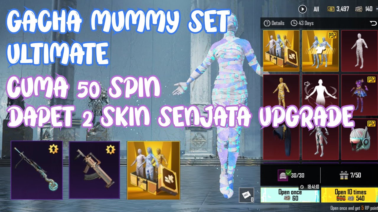 GACHA MUMMY SET ULTIMATE HOKI 🔥 50 SKIN UDAH DAPET 2 SENJATA LAB 🔥🔥 ...