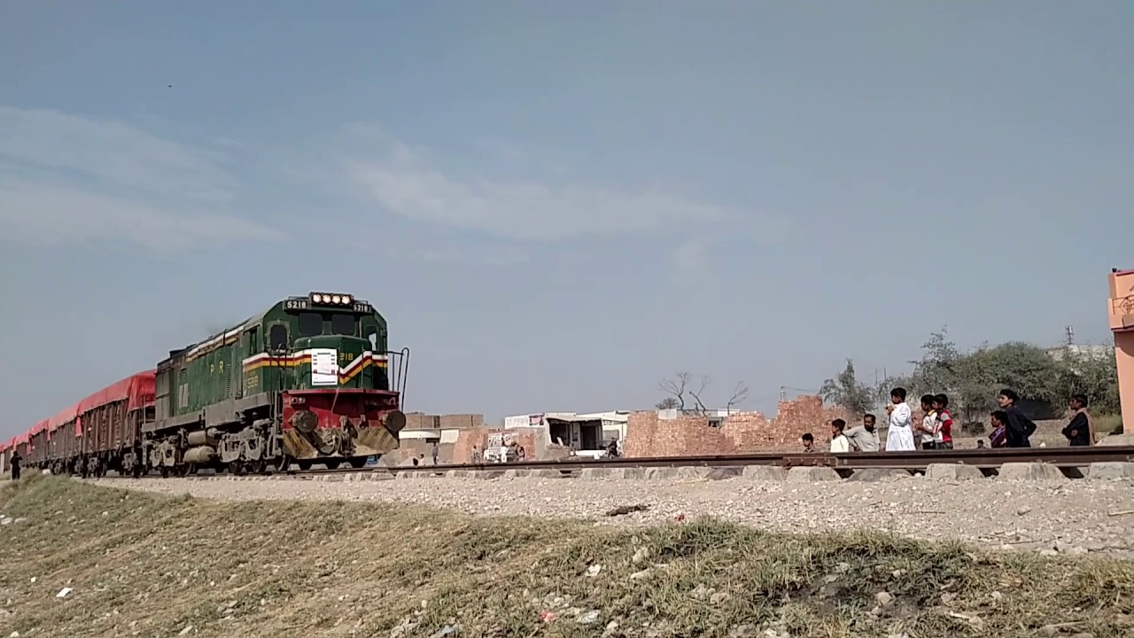 Pakistan Railways Locomotive RGE-24 5218 Hauling Karachi Bound Cement ...