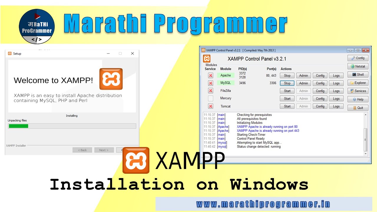Xampp Installation Step By Step Guide Marathi Krushna Pise Youtube