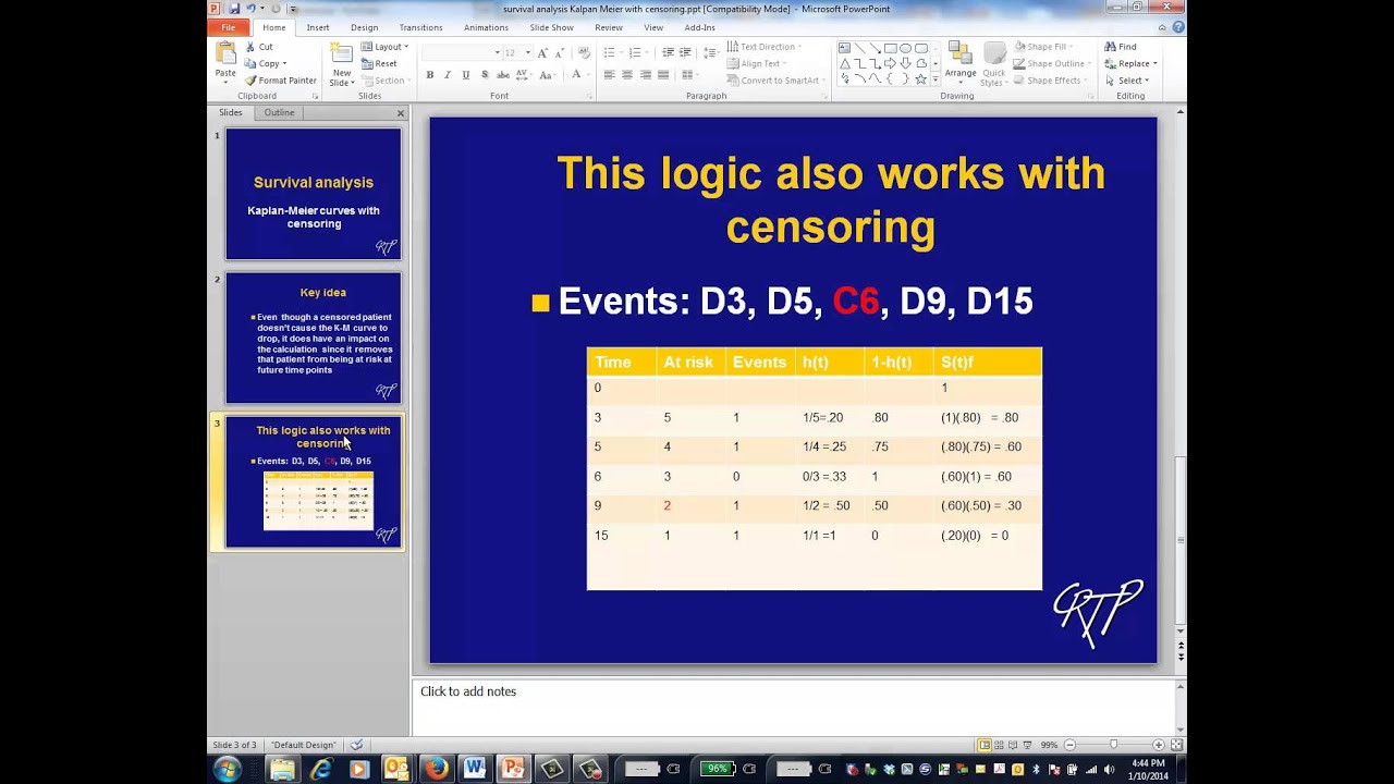 survival analysis: Kaplan-Meier curves with censoring - YouTube