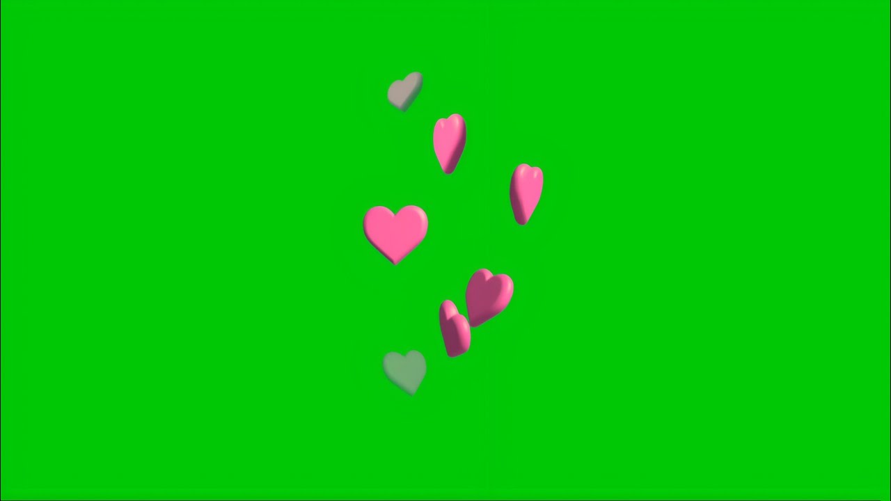 Flying heart green screen video | Green screen heart overlay - YouTube