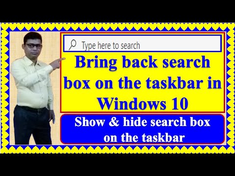 How to bring back search box on taskbar in windows 10 ।। How to show ...