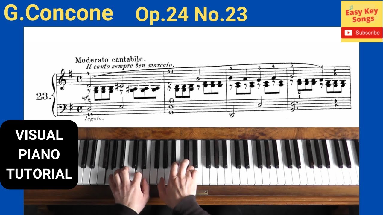 G.Concone Etude No.23 Op.24 from 25 Melodic Studies. Easy and ...