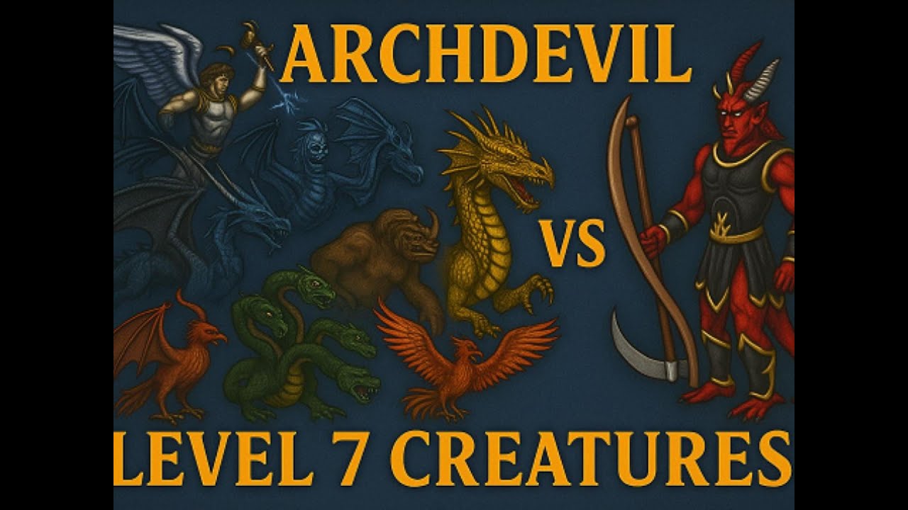 HEROES III - Archdevils vs all Level 7 creatures | 9999 units - YouTube