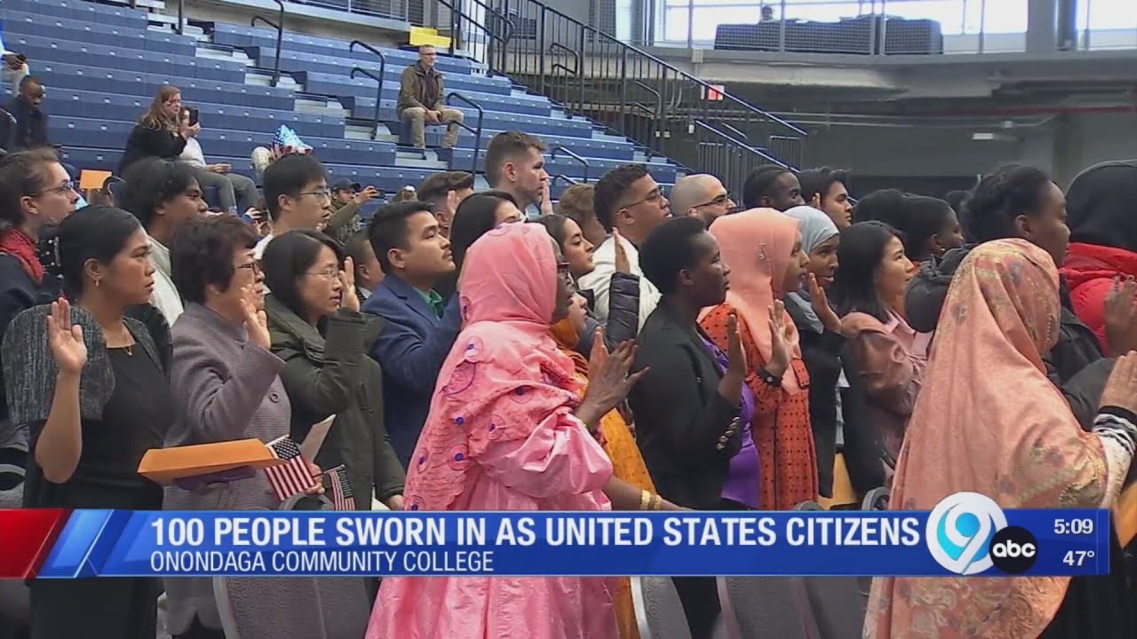 100 people sworn in as United States citizens - YouTube