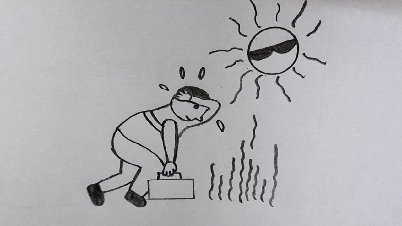 🙋‍♀️DRAWING TRICK🙋‍♀️HOW TO DRAW A HOT WEATHER🥵EASY DRAWING👍#hotweather ...