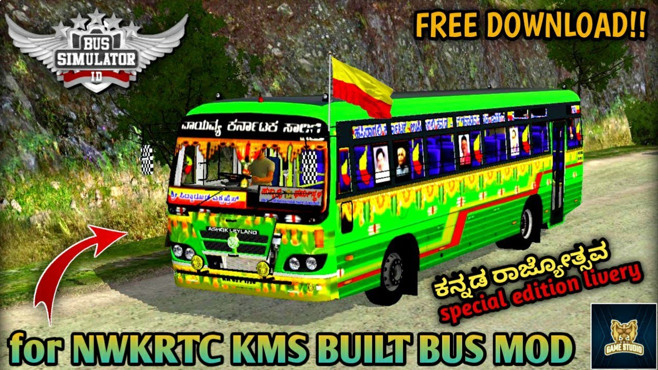 💛 ಕನ್ನಡ ರಾಜ್ಯೋತ್ಸವ Special Edition 4K Livery NWKRTC KMS BUILT BUS MOD ...