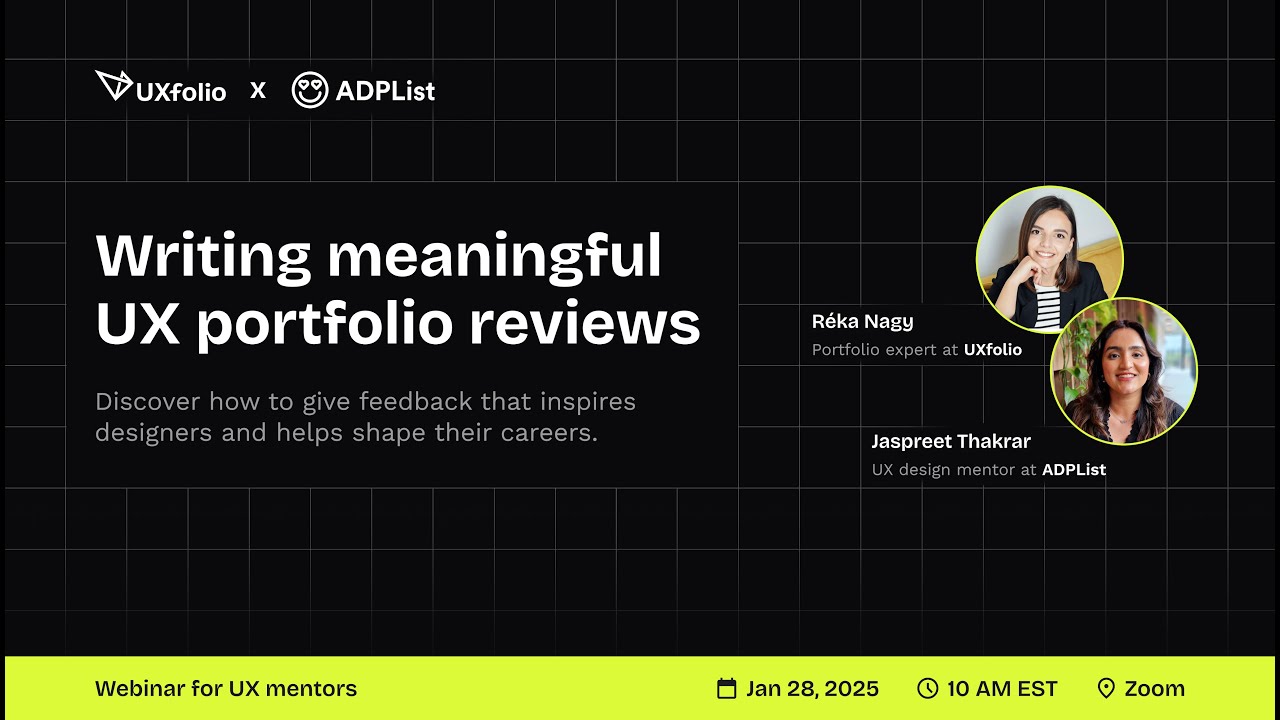 The Art of Writing Meaningful UX Portfolio Reviews - ADPList & UXfolio ...