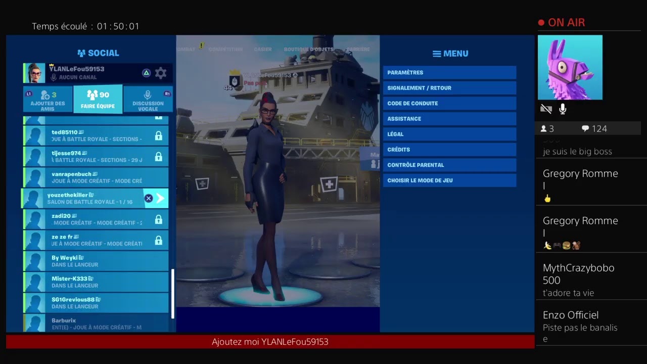 Live chill sur fortnite ont peche le poisson guerrier plus k o marvel ...