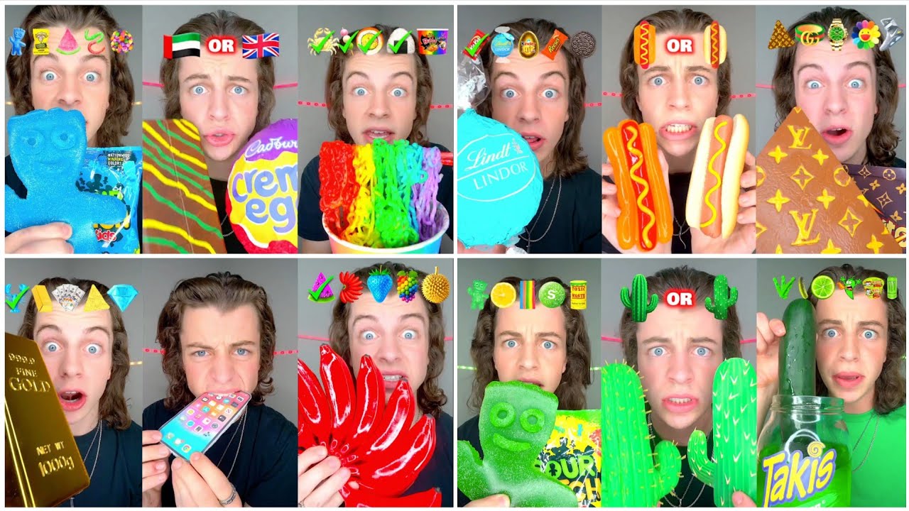 Giant Candy Mukbang ASMR | Colorful Gummy Worms & Sour Treats ...