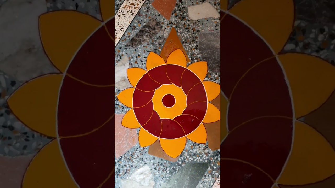 new flower rangoli painting Design..aipan. art@Kumauni culture - YouTube