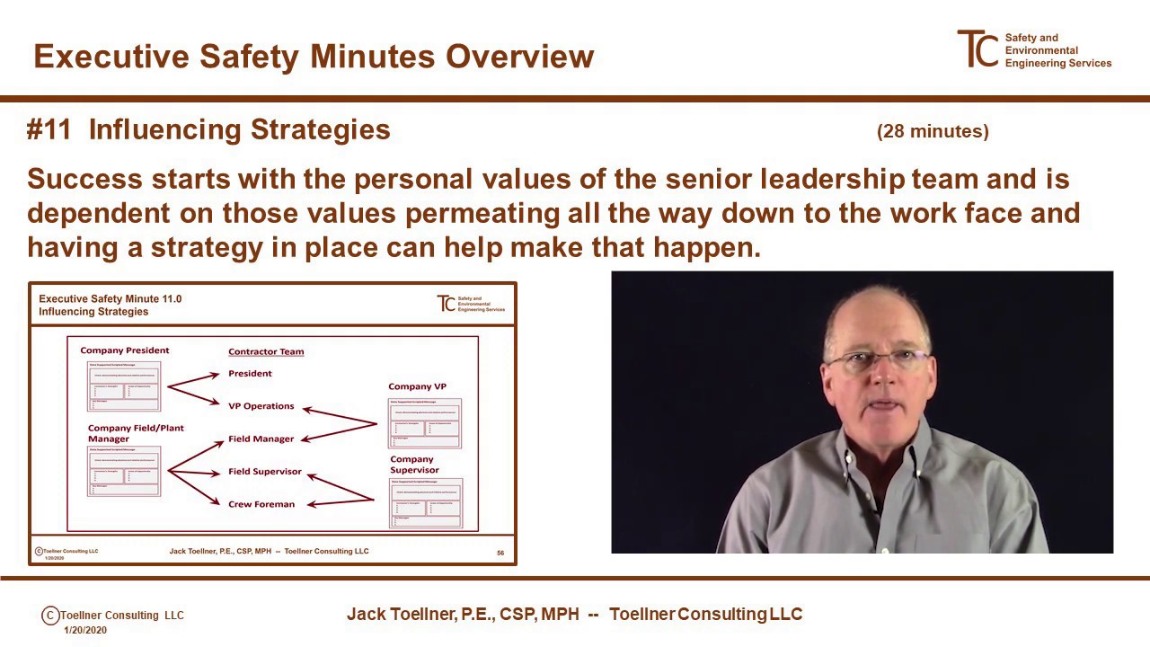 Executive Safety Minute 11.0: Influencing Safety Strategies - YouTube