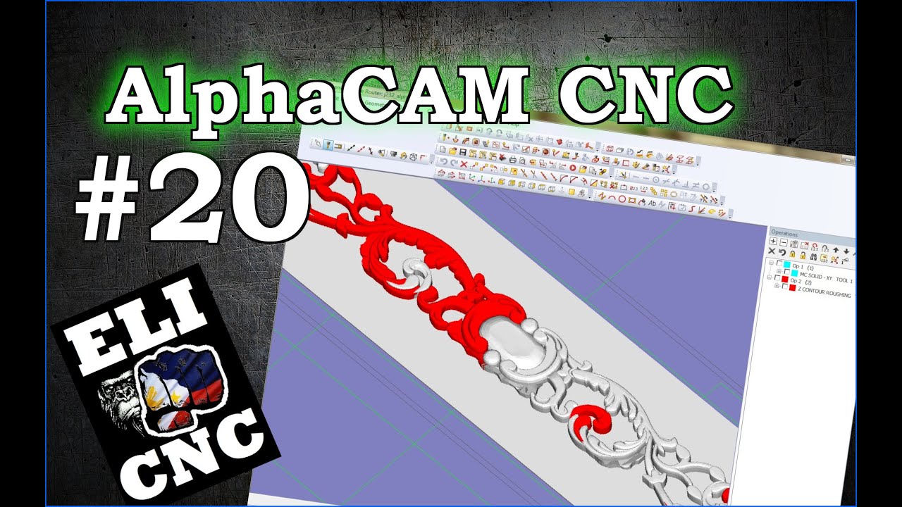 ALPHACAM CNC VID 019 / 3D DESIGN CURLY FLOWER MOLDING RELIEF CORNER ...