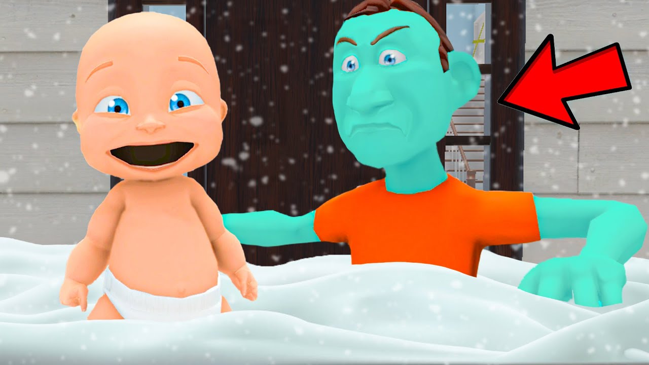 Baby FREEZES Evil Daddy In Snow! - YouTube
