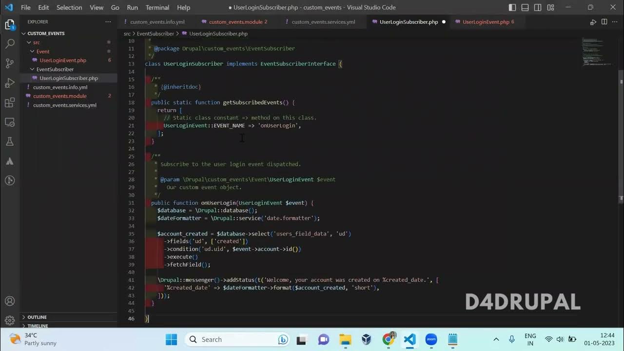 How To Create And Use Custom Event In Custom Module Drupal 9 Drupal 10