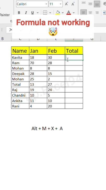 Formula not working ??? - YouTube