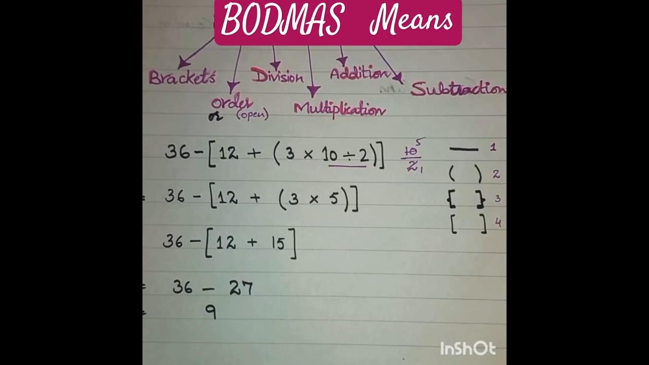 🚀 BODMAS Rule | BOMAS full form Brackets explained with example # ...