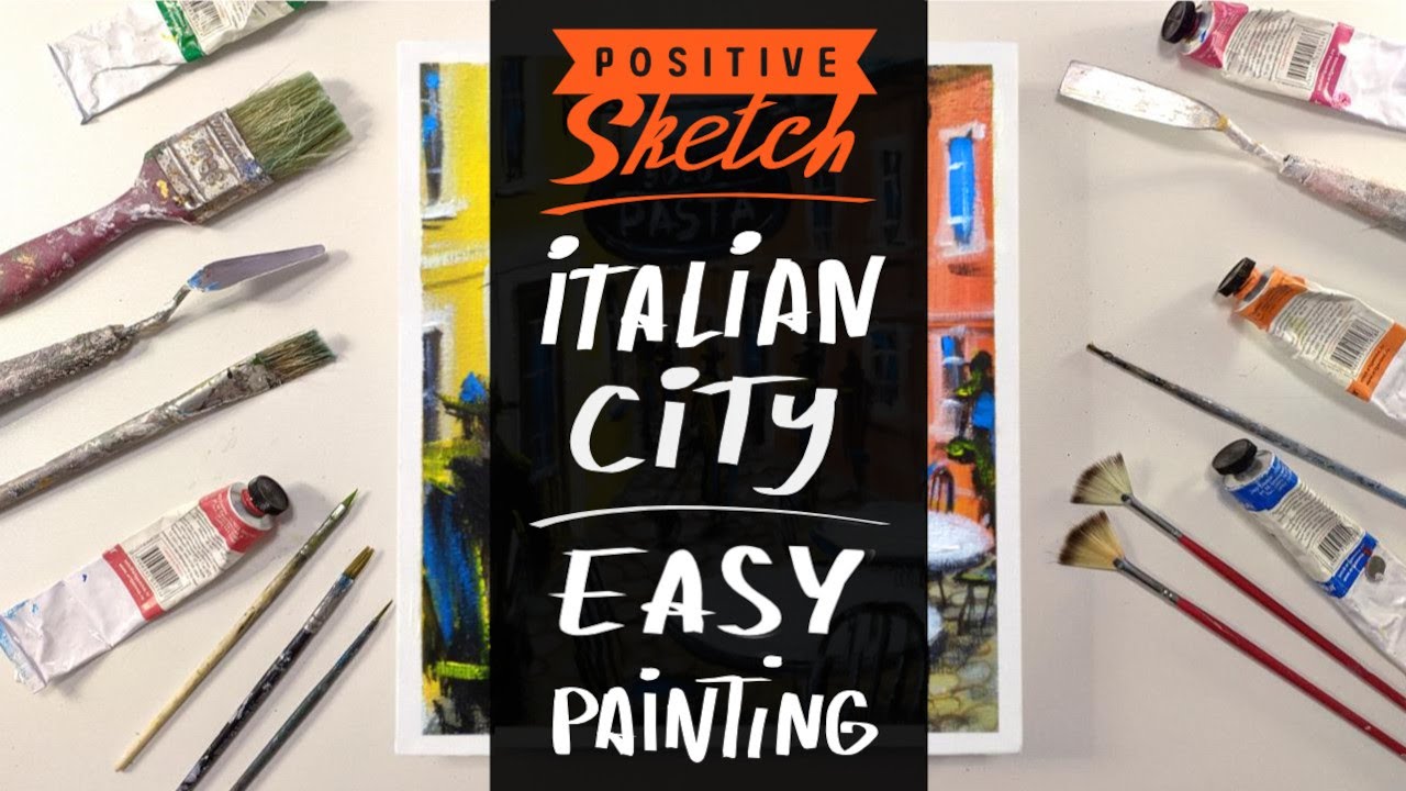 Abstract Acrylic painting / Italian Cityscape painting - YouTube