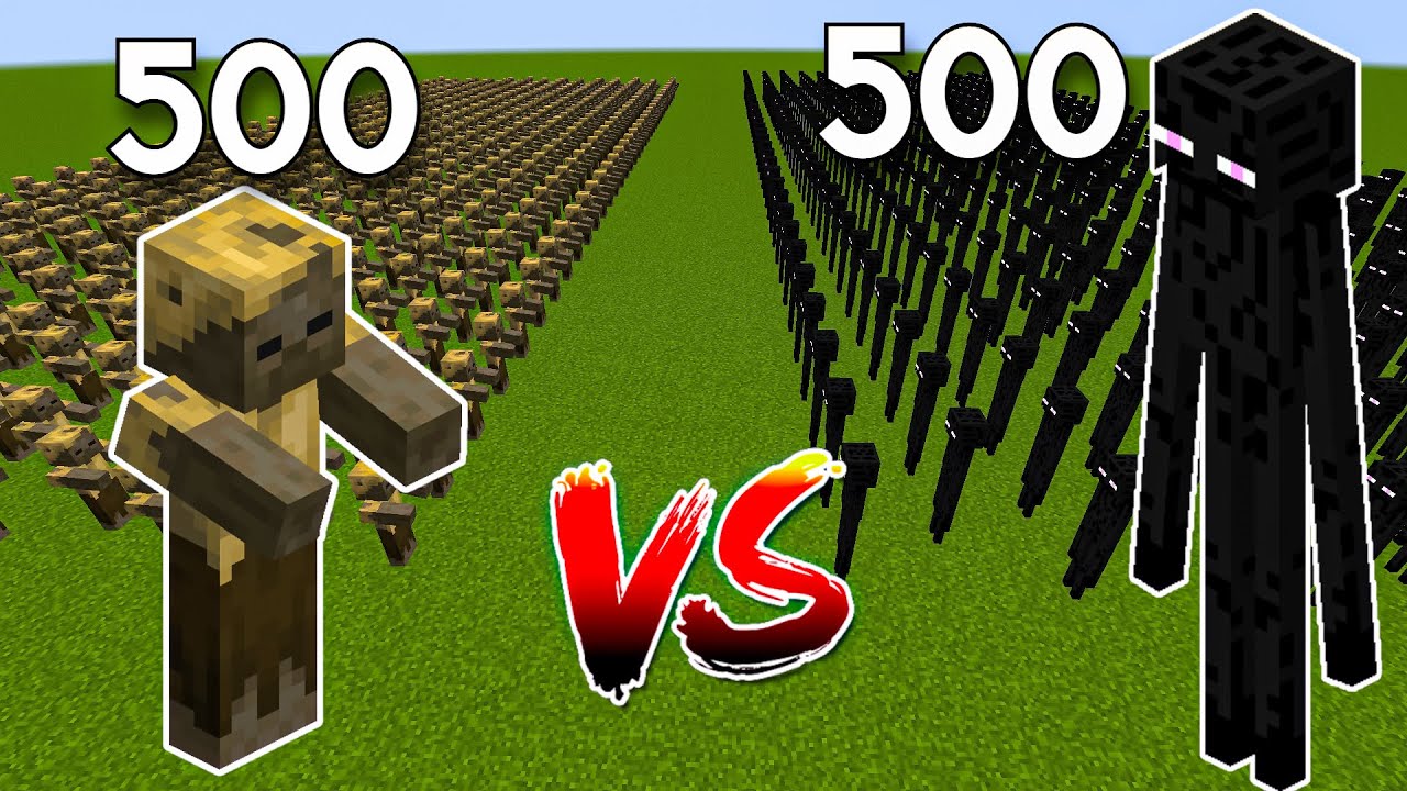 500 HUSK(SAND ZOMBIE) vs 500 ENDERMAN | Minecraft Battle - YouTube