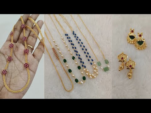 Simple chains & earrings collection 9398336701 - YouTube