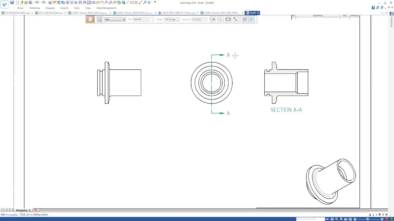 Solid Edge ST9 Create Section View - YouTube