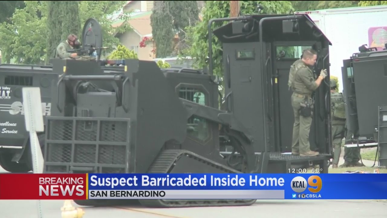San Bernardino Gang Raid Turns Into Standoff - YouTube