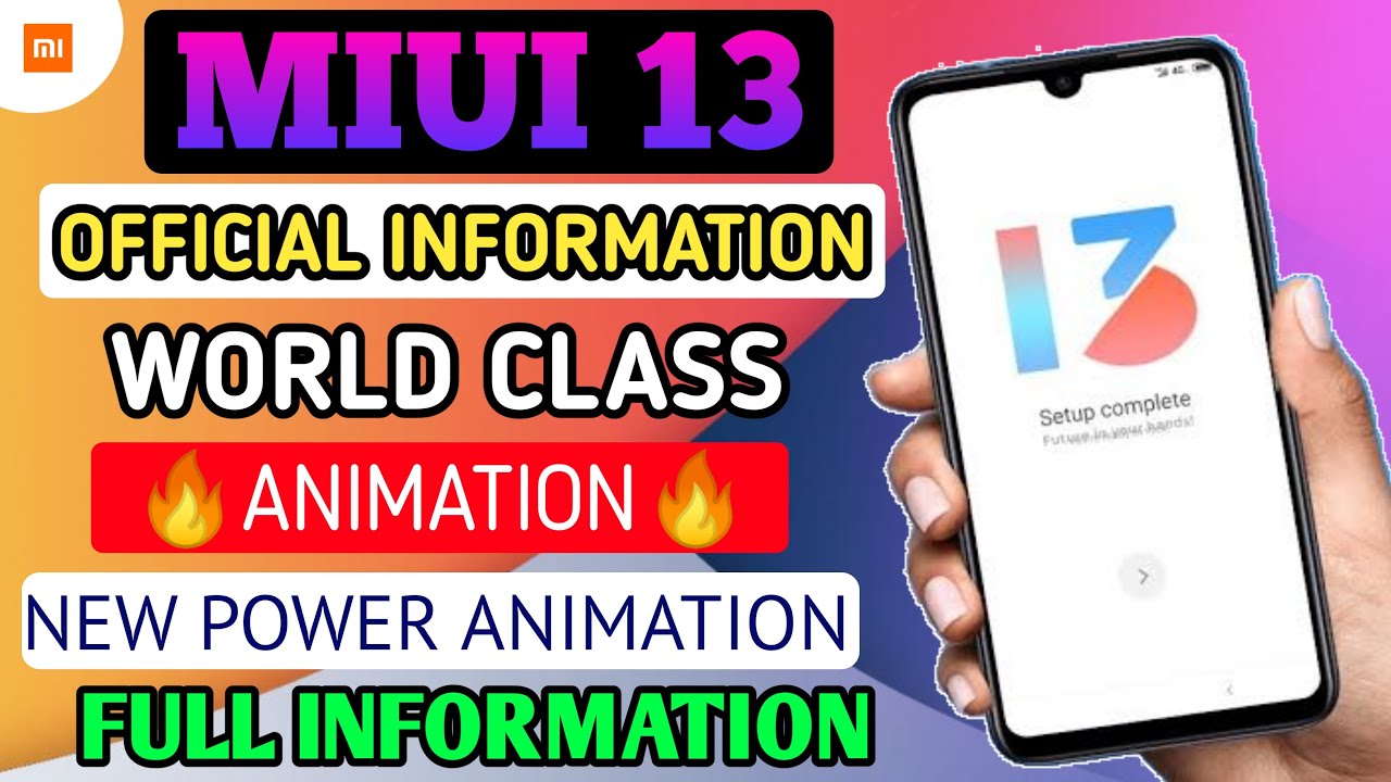 OFFICIAL-MIUI 13 OFFICIALLY CONFIRMED 😍| WOULD CLASS ANIMATION,NEW ...