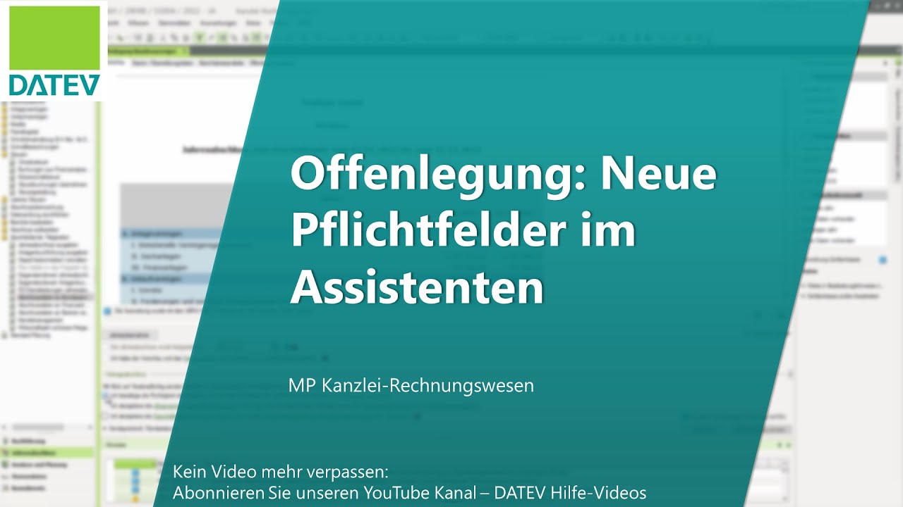 Offenlegung: Neue Pflichtfelder im Assistenten - YouTube